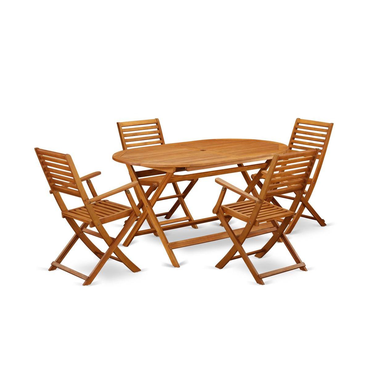 Click here for East West Furniture Wooden Patio Set Natural Oil -... prices