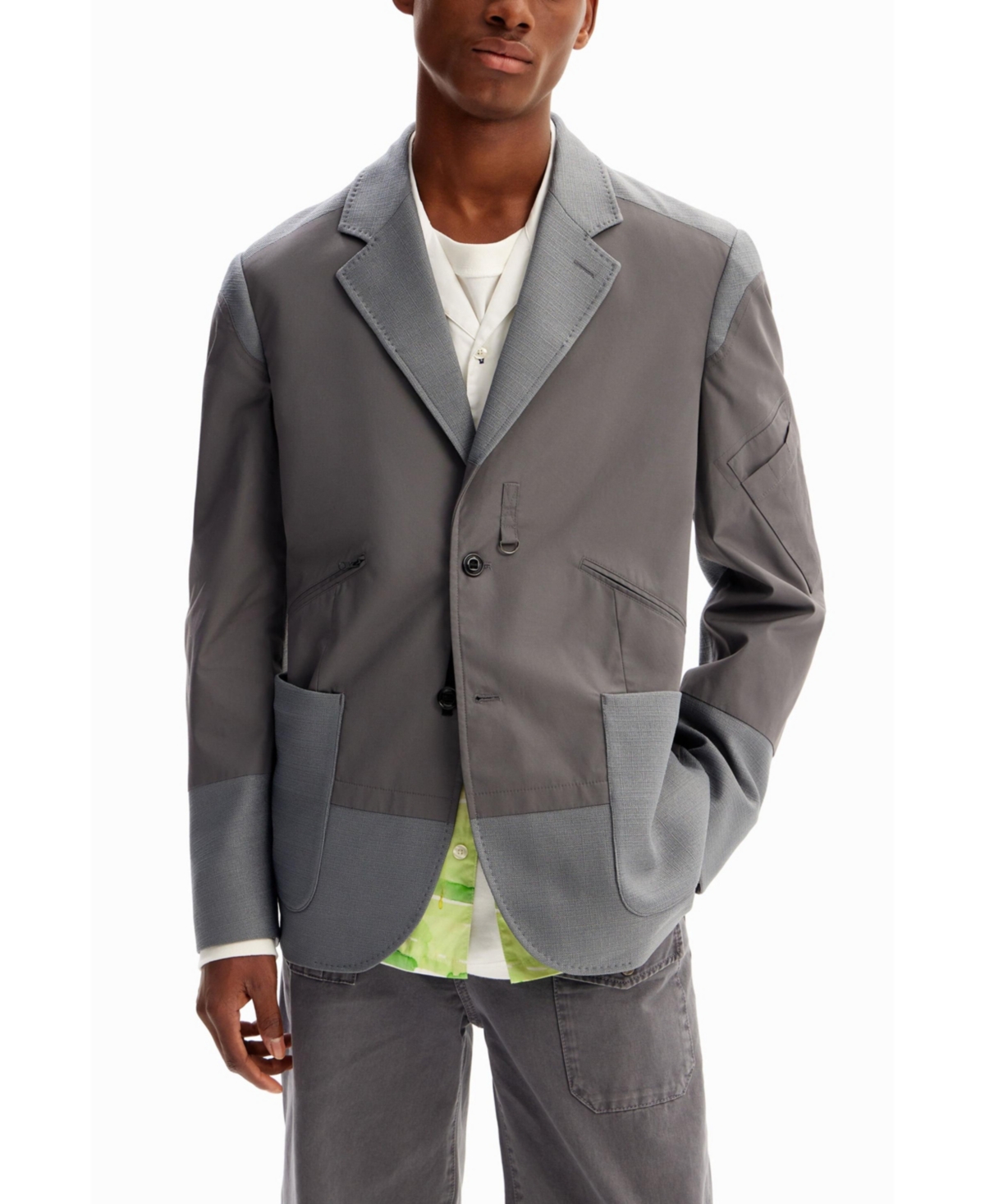 Click here for Desigual Mens Hybrid pockets blazer - Dark gray prices