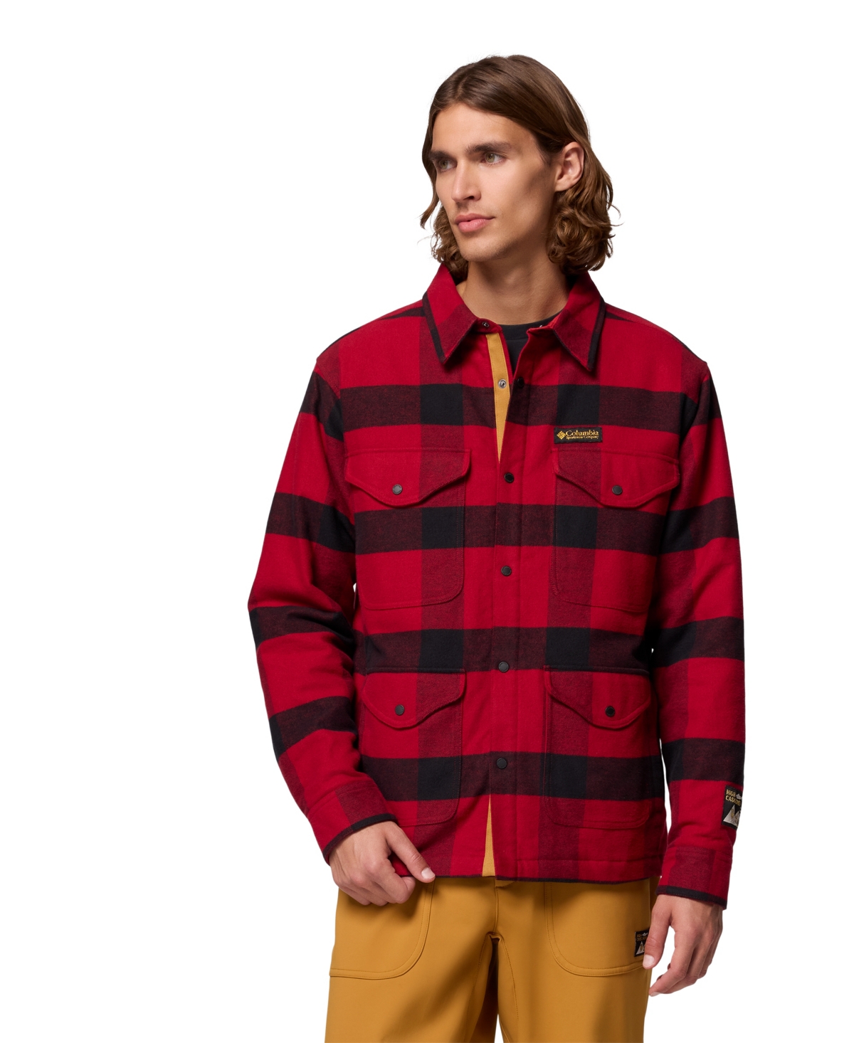 Click here for Columbia Mens High Cascades Shirt Jacket - Red dah... prices