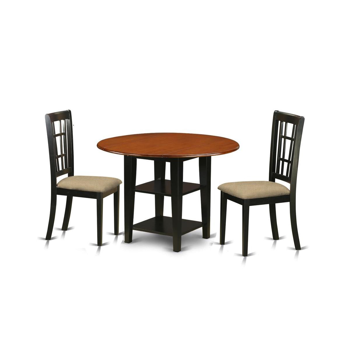 Click here for East West Furniture Dining Room Set Black & Cherry... prices