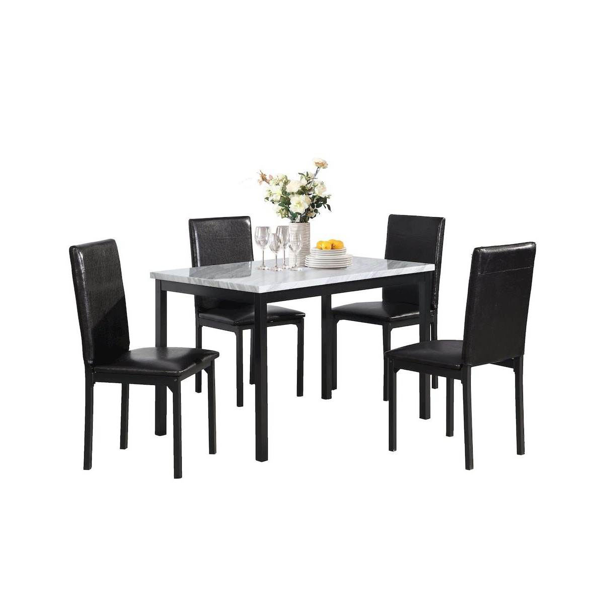 Click here for Roundhill Furniture Citico 5-Pc Dinette Set with F... prices