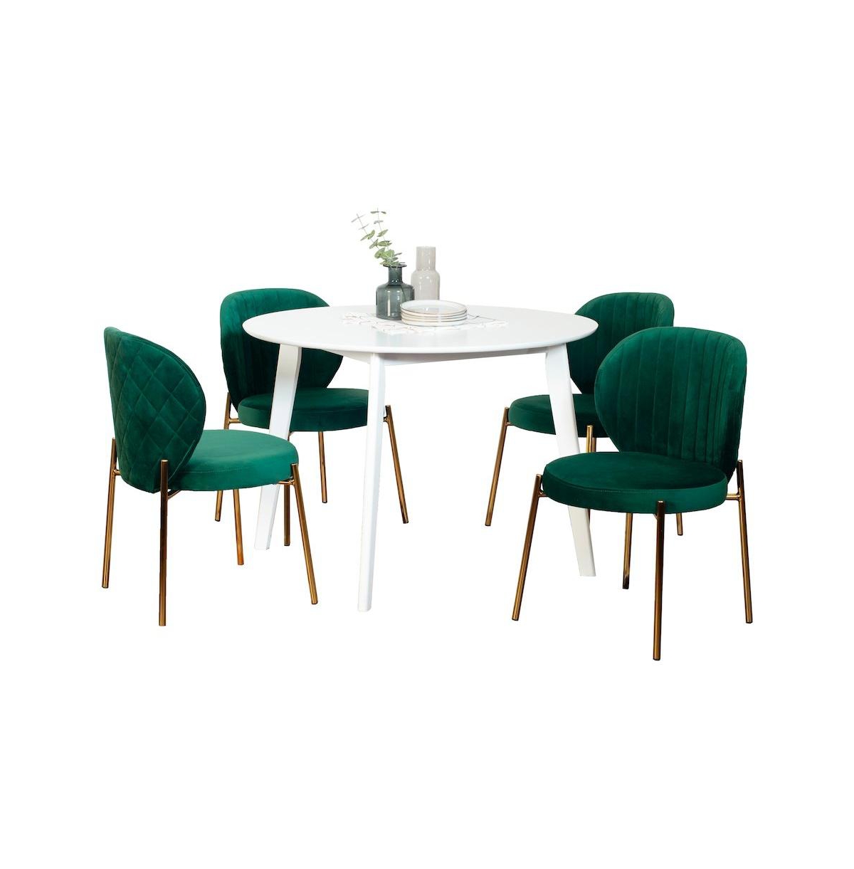 Click here for Roundhill Furniture Amoa 5-Pc Dining Set  White Ro... prices