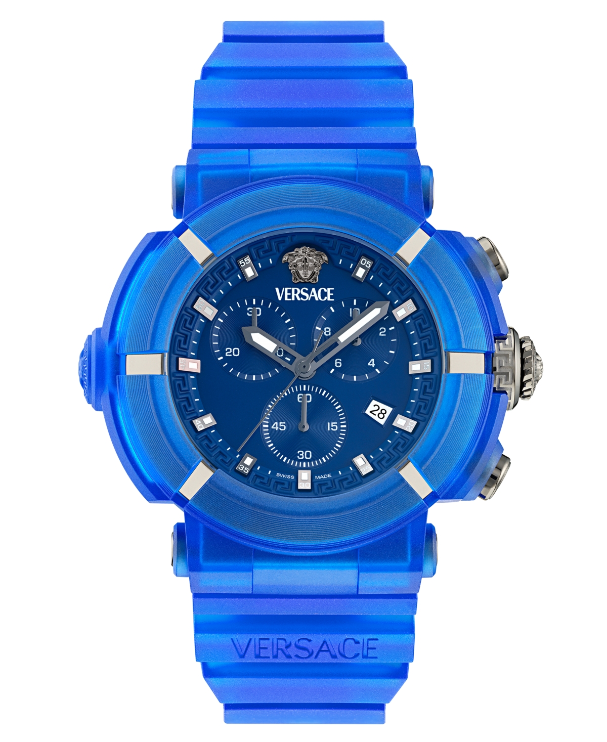 Click here for Versace Mens Swiss Chronograph Real Active Blue St... prices