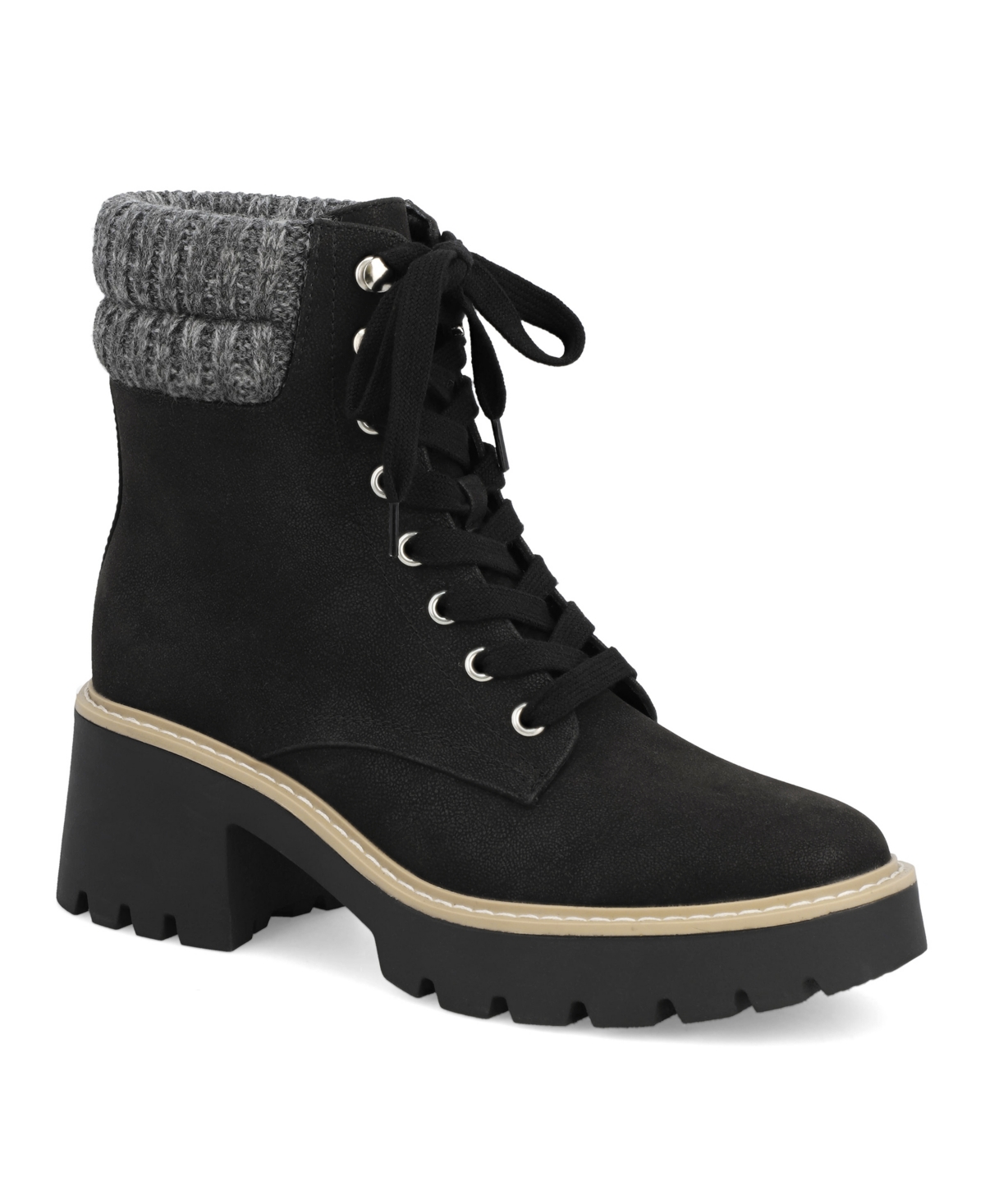Click here for Mia Womens Kynlee Block Heel Lace-Up Ankle Booties... prices