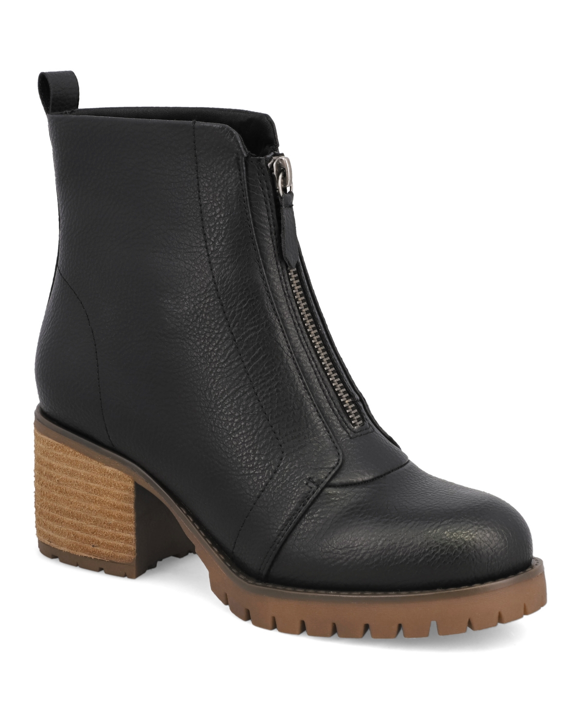 Click here for Mia Womens Fabiola Front Zip Stacked Heel Ankle Bo... prices