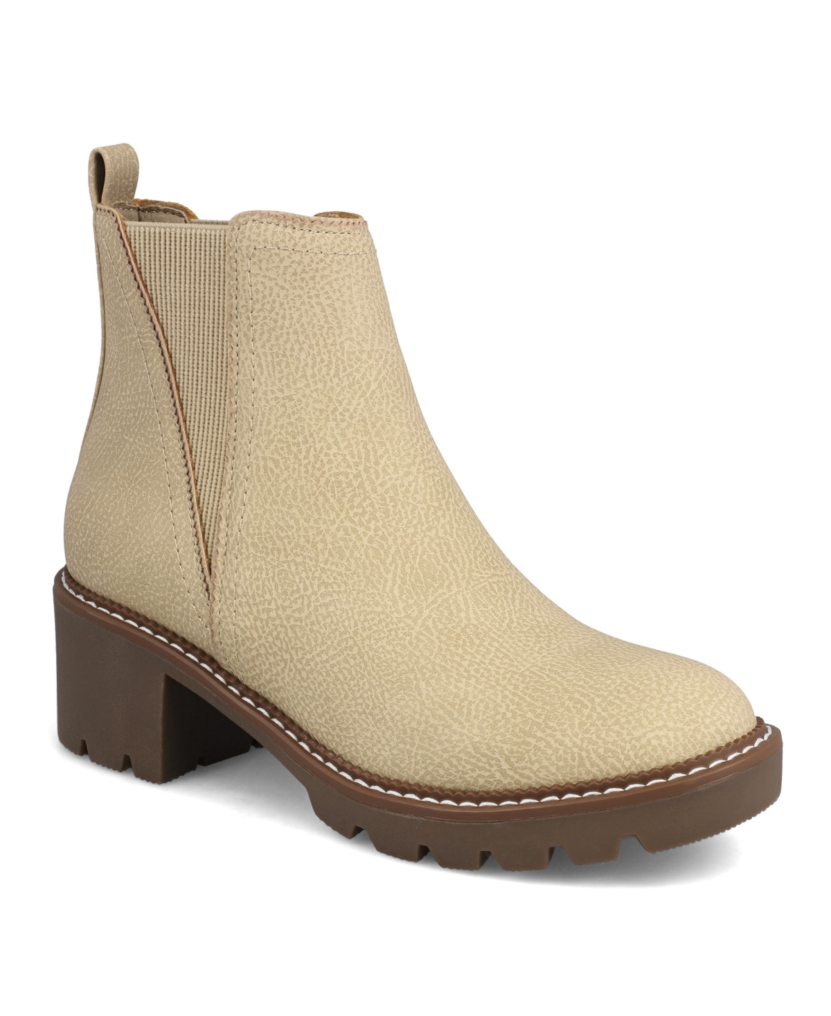 Click here for Mia Womens Paula Chelsea Stacked Heel Booties - Be... prices