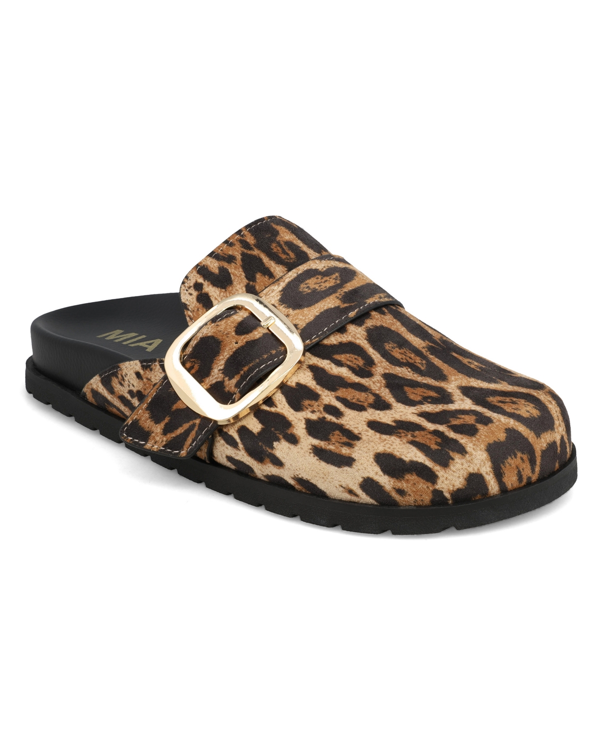 Click here for Mia Womens Gilia Flat Slip-On Mules - Leopard Prin... prices