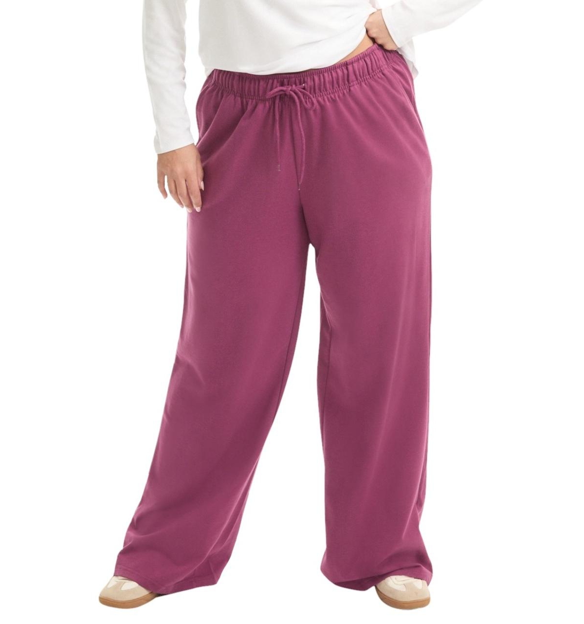 Click here for June + Vie Womens Plus Size French Terry Wide-Leg... prices