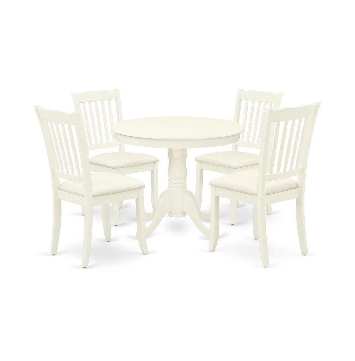 Click here for East West Furniture Dining Room Set Linen White -... prices
