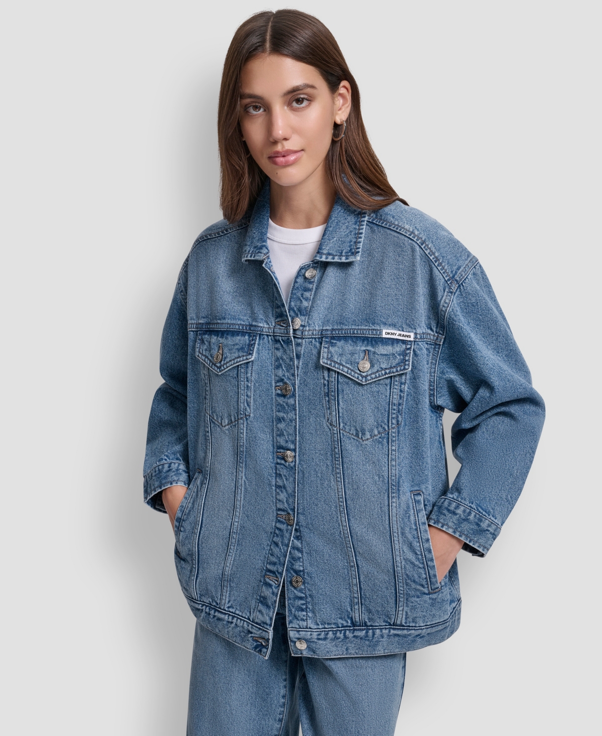 Click here for Dkny Jeans Womens Denim Trucker Jacket - Cedar Str... prices