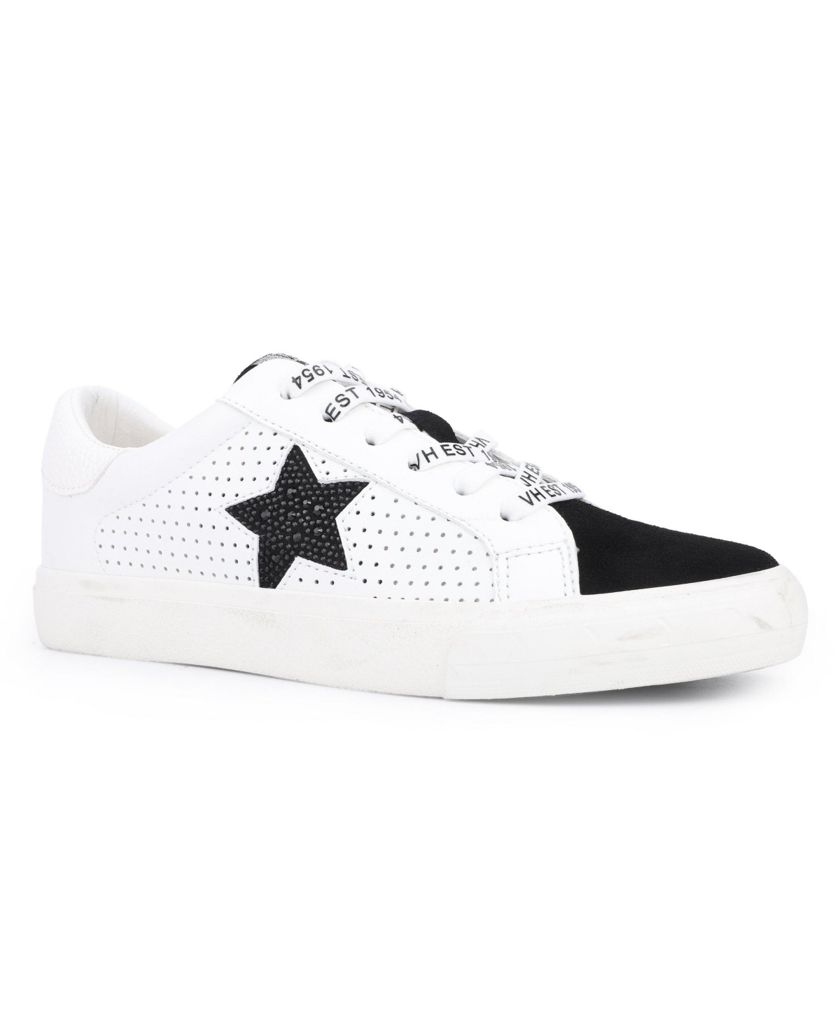 Click here for Grande - White Black Rhinestones Womenss Sneaker b... prices