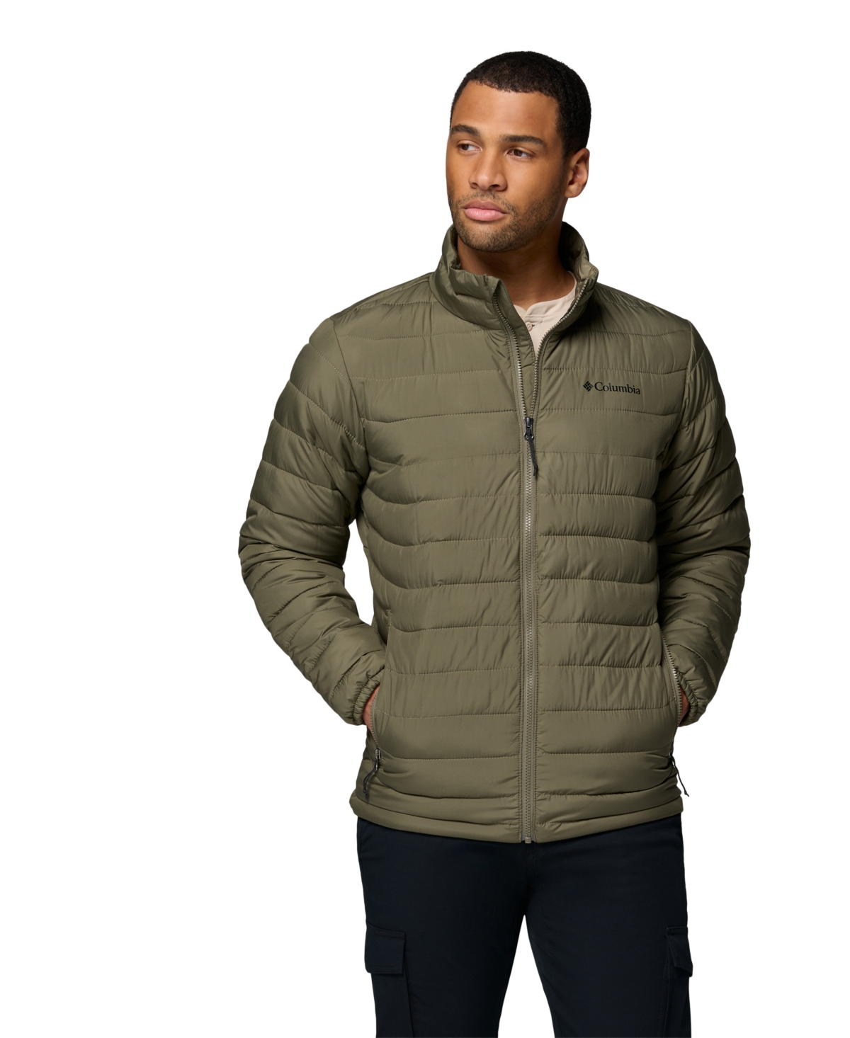 Columbia Mens Powder Lite Puffer Jacket - Stone green