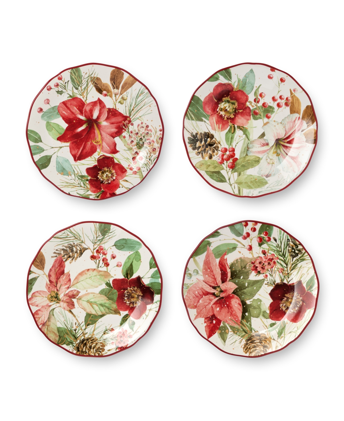Click here for Certified International Winter Blooms Dessert Plat... prices