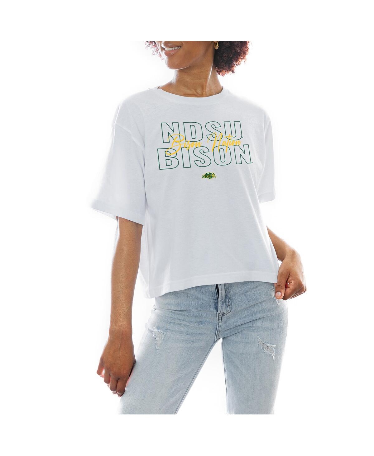 Click here for Gameday Couture Womens White Ndsu Bison Slogan Box... prices