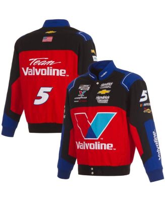 JH Design Men's Black/Red Kyle Larson Valvoline Full-Snap Twill Uniform ...