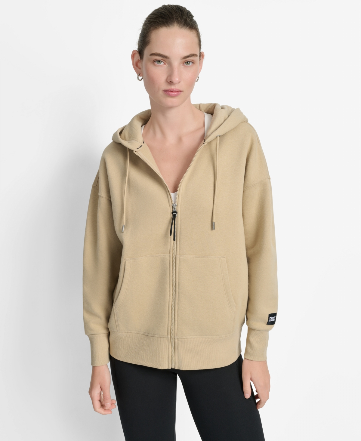 Click here for Dkny Womens Woven Patch Oversized Full Zip Jacket... prices