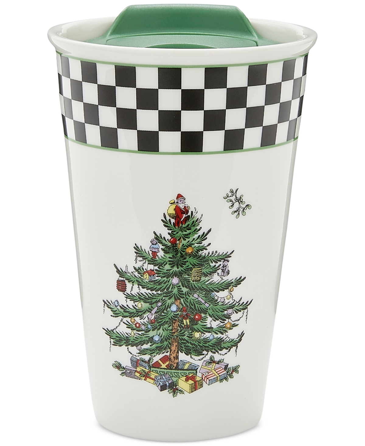 Spode Christmas Tree Black & White Travel Mug