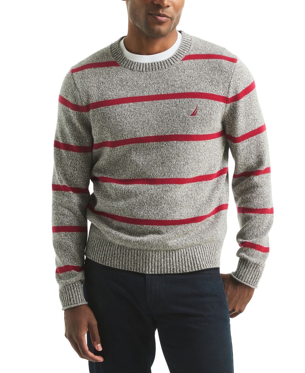 Click here for Nautica Mens Striped Crewneck Sweater - Carbon prices