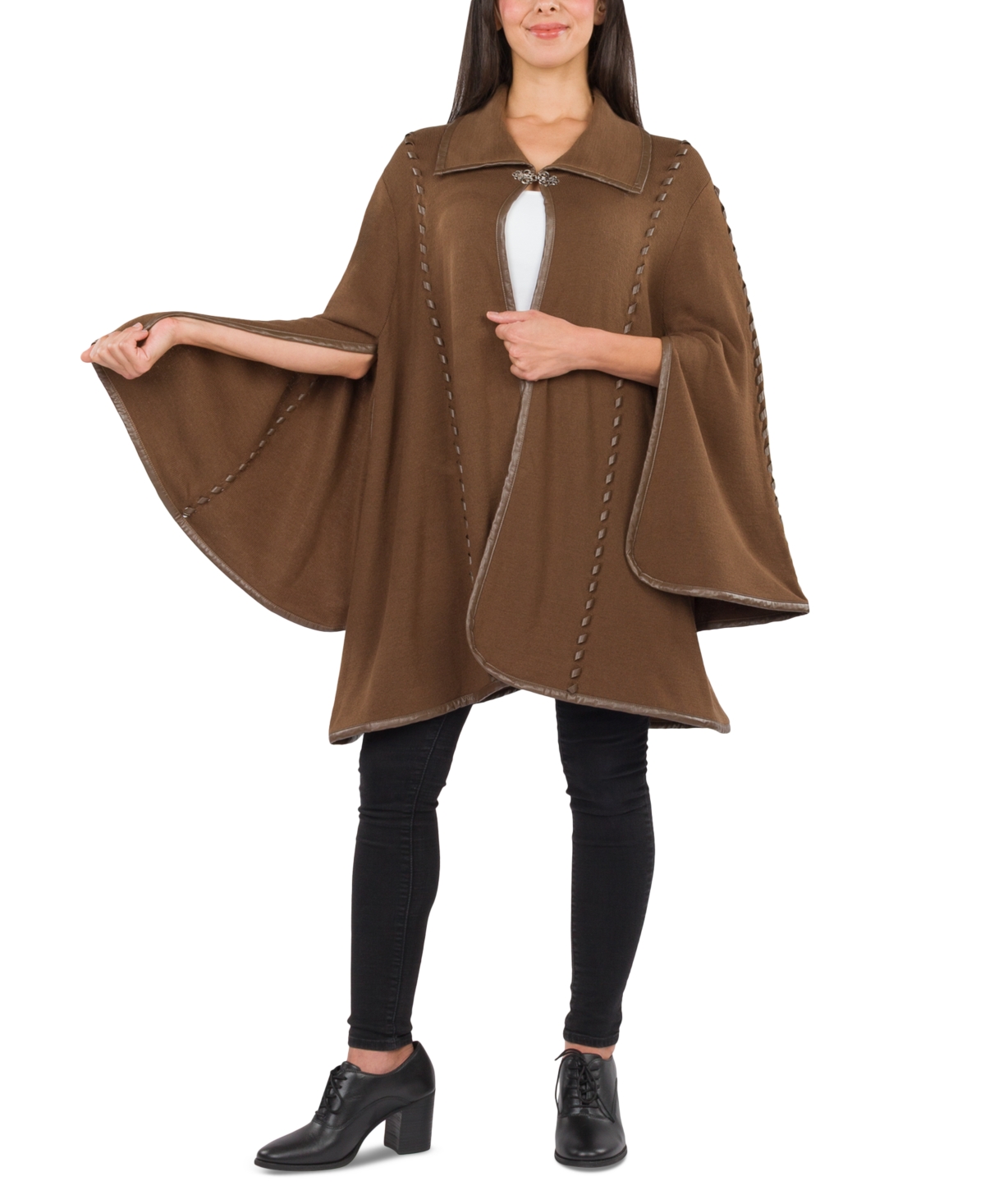 Click here for Patricia Nash Womens Hooded Sleeved Cape with Clas... prices