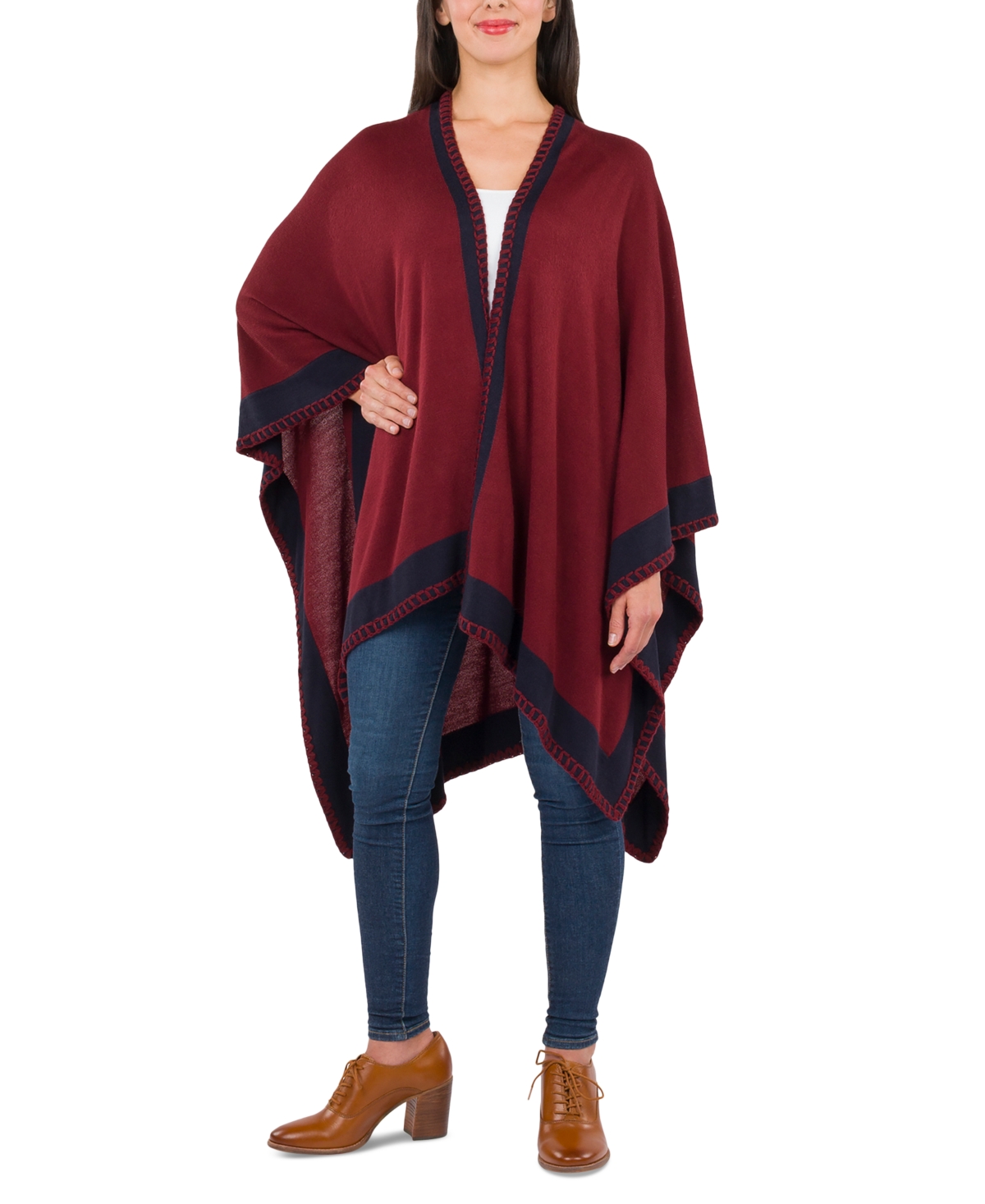 Click here for Patricia Nash Womens Color Block Shawl - Oxblood/m... prices