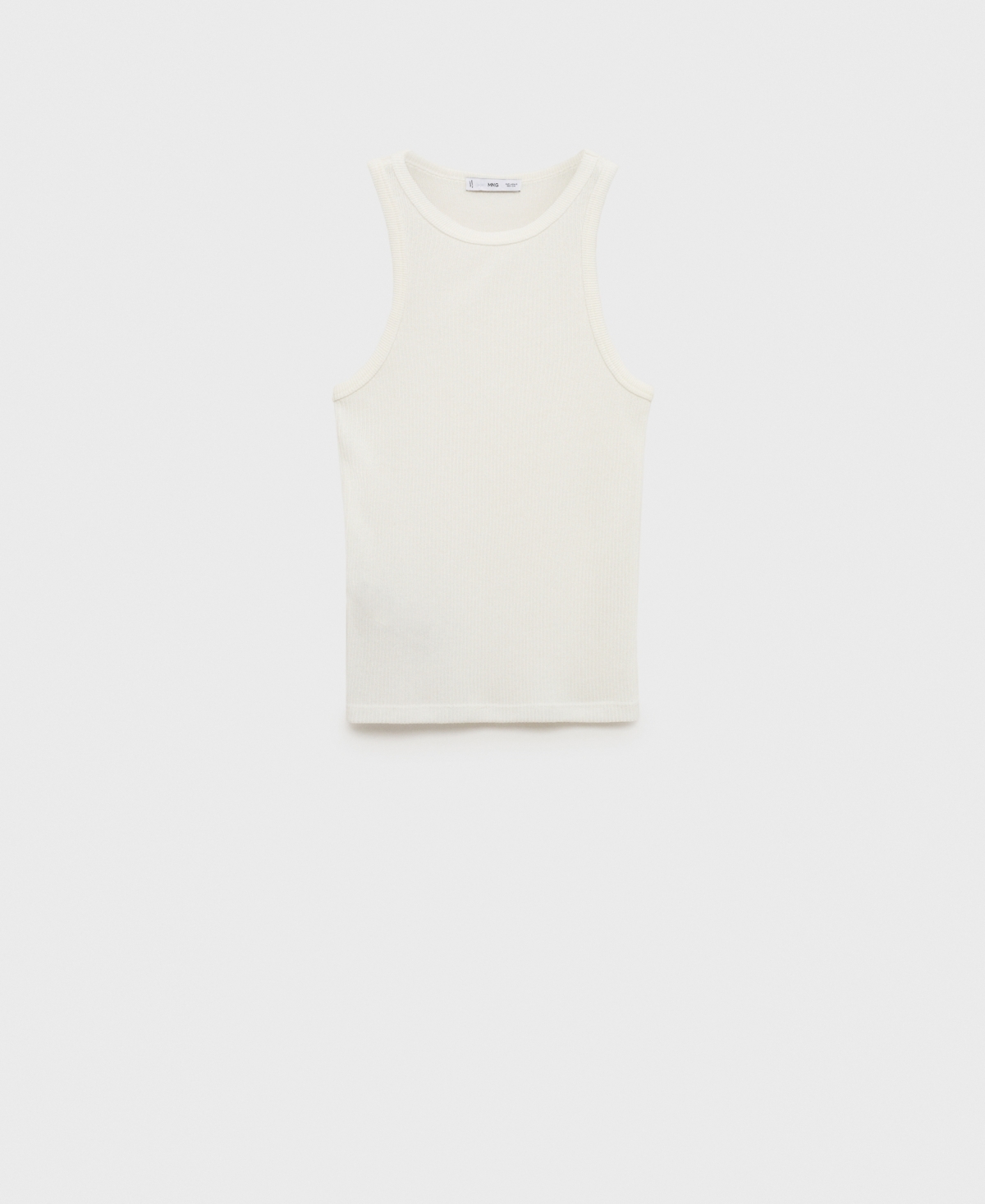 Click here for Mango Womens Fine Ribbed Knit Top - Ecru prices