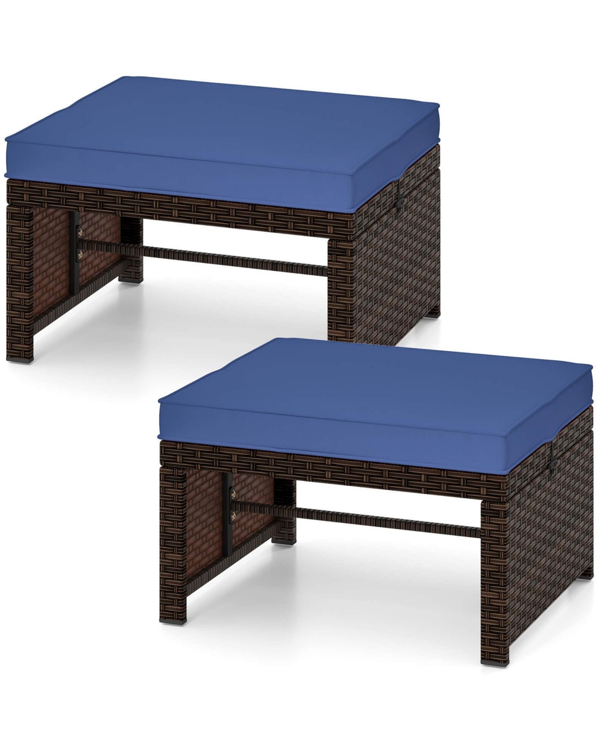 Click here for Costway Patio Pe Rattan Ottomans with Soft Zippere... prices