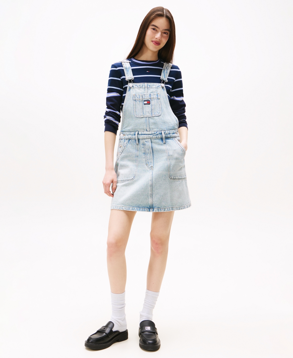 Click here for Tommy Jeans Womens Cotton Denim Dungaree Dress - D... prices