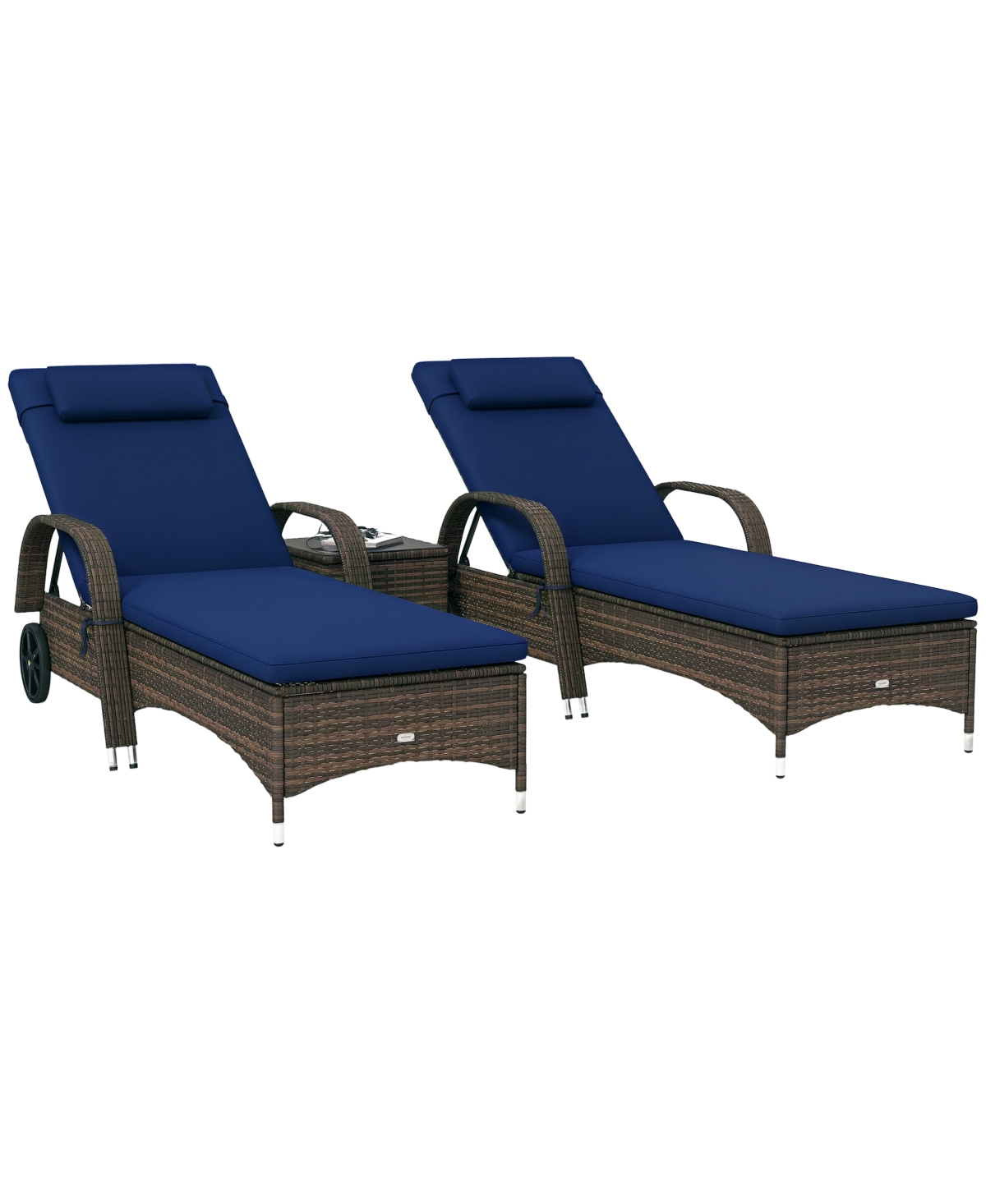 Click here for Outsunny Pool Furniture  2 Lounge Chairs & Table... prices