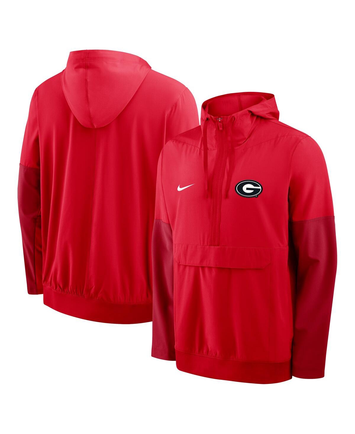 Click here for Nike Mens Red Georgia Bulldogs Anorak Half-Zip Hoo... prices