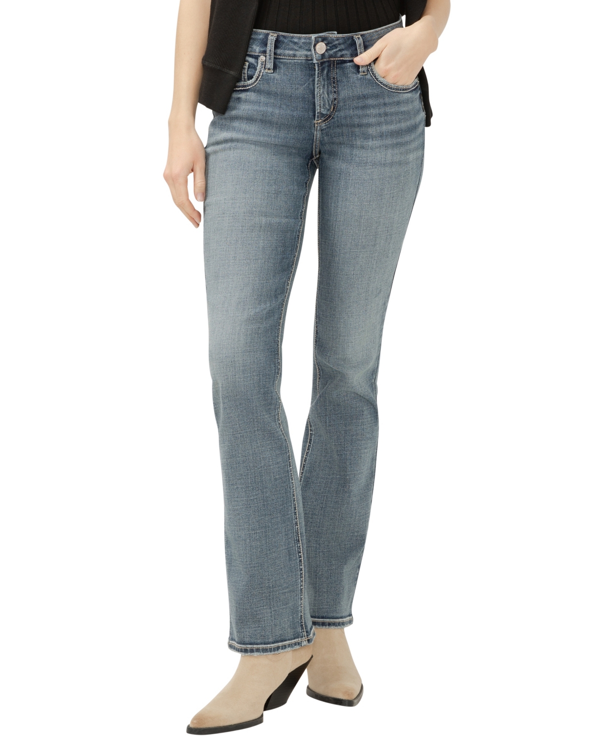 Click here for Silver Jeans Co. Womens Elyse Mid Rise Comfort Fit... prices