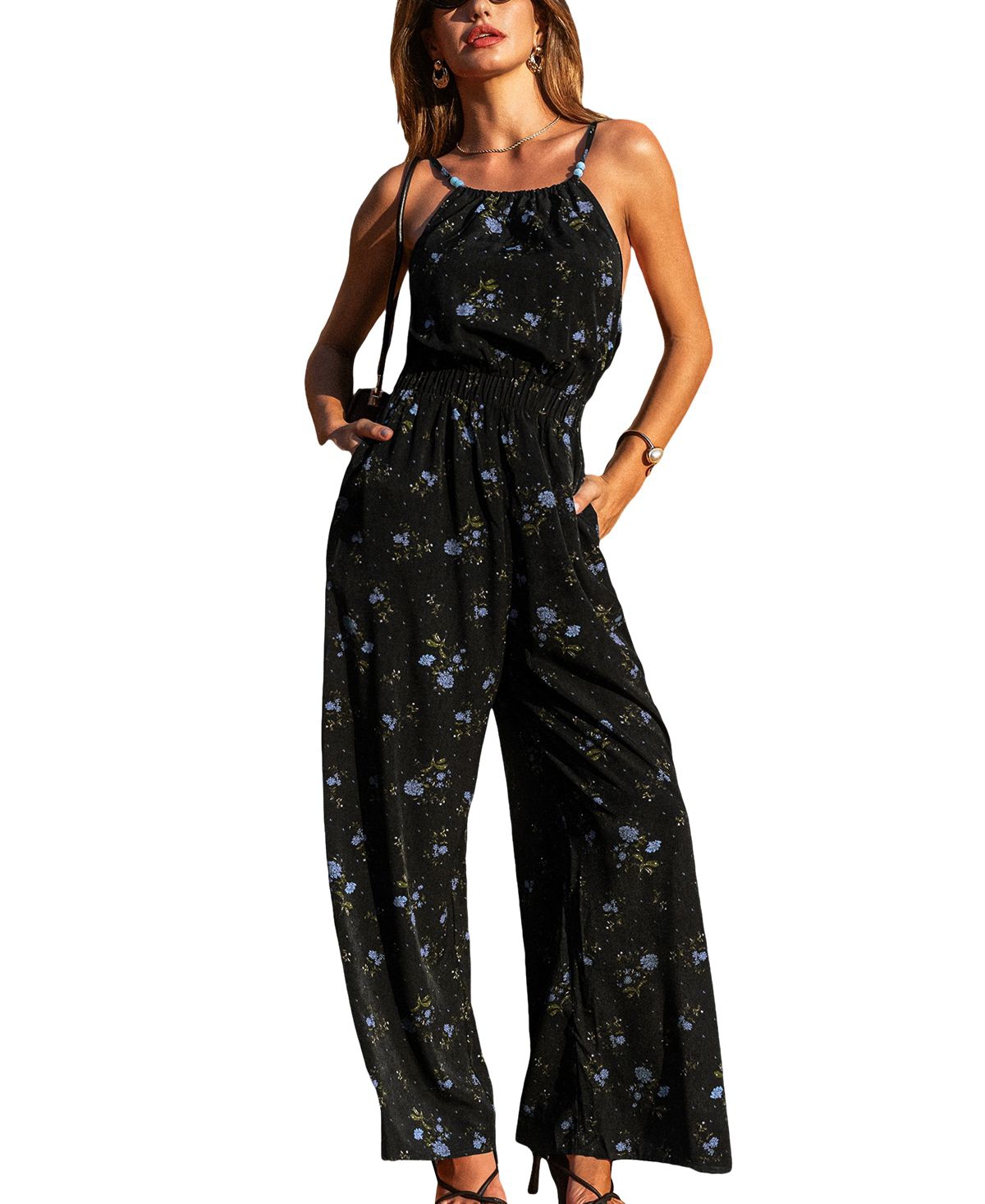 Click here for Cupshe Womens Petals and All Floral Jumpsuit - Bla... prices