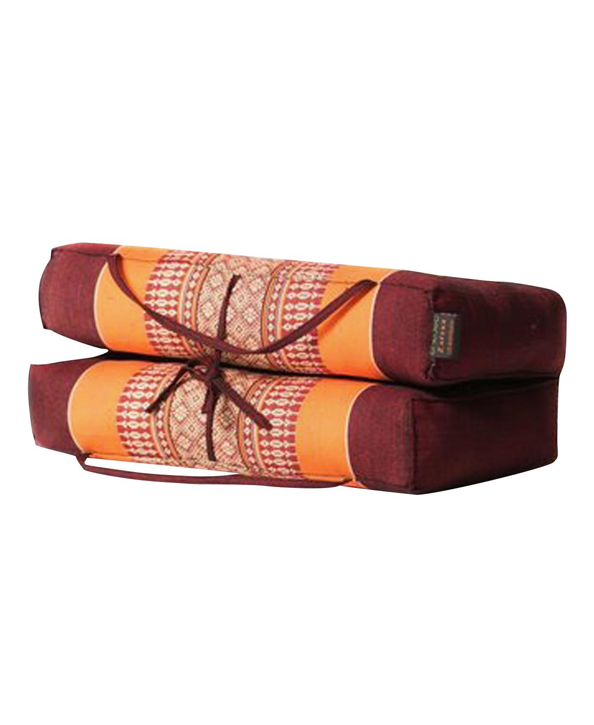 Click here for Zafuko Large Foldable Cushion - Burgundy/orange prices