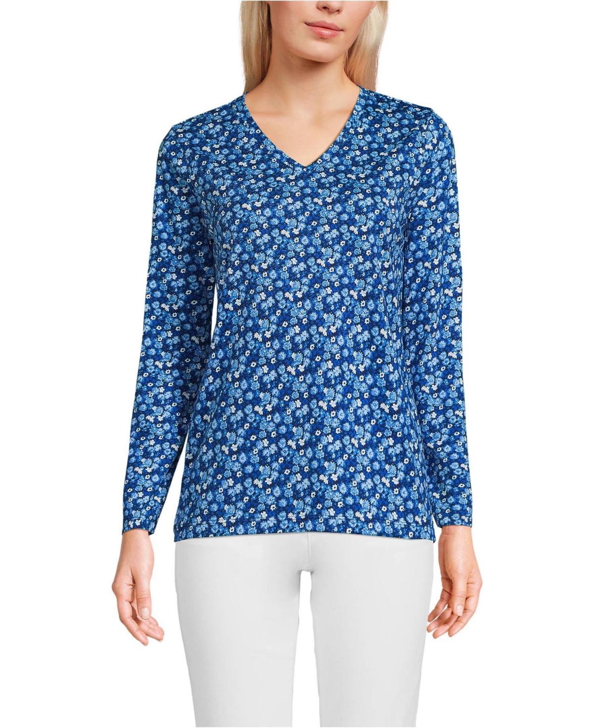 Click here for Lands End Womens Supima Cotton Long Sleeve V-Neck... prices