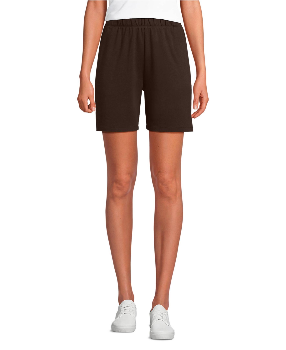 Click here for Lands End Womens Sport Knit High Rise Shorts - Ric... prices