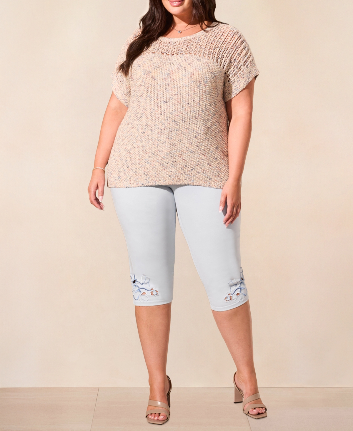 Click here for Tribal Plus Size Slub Knit Short-Sleeve Boat Neck... prices