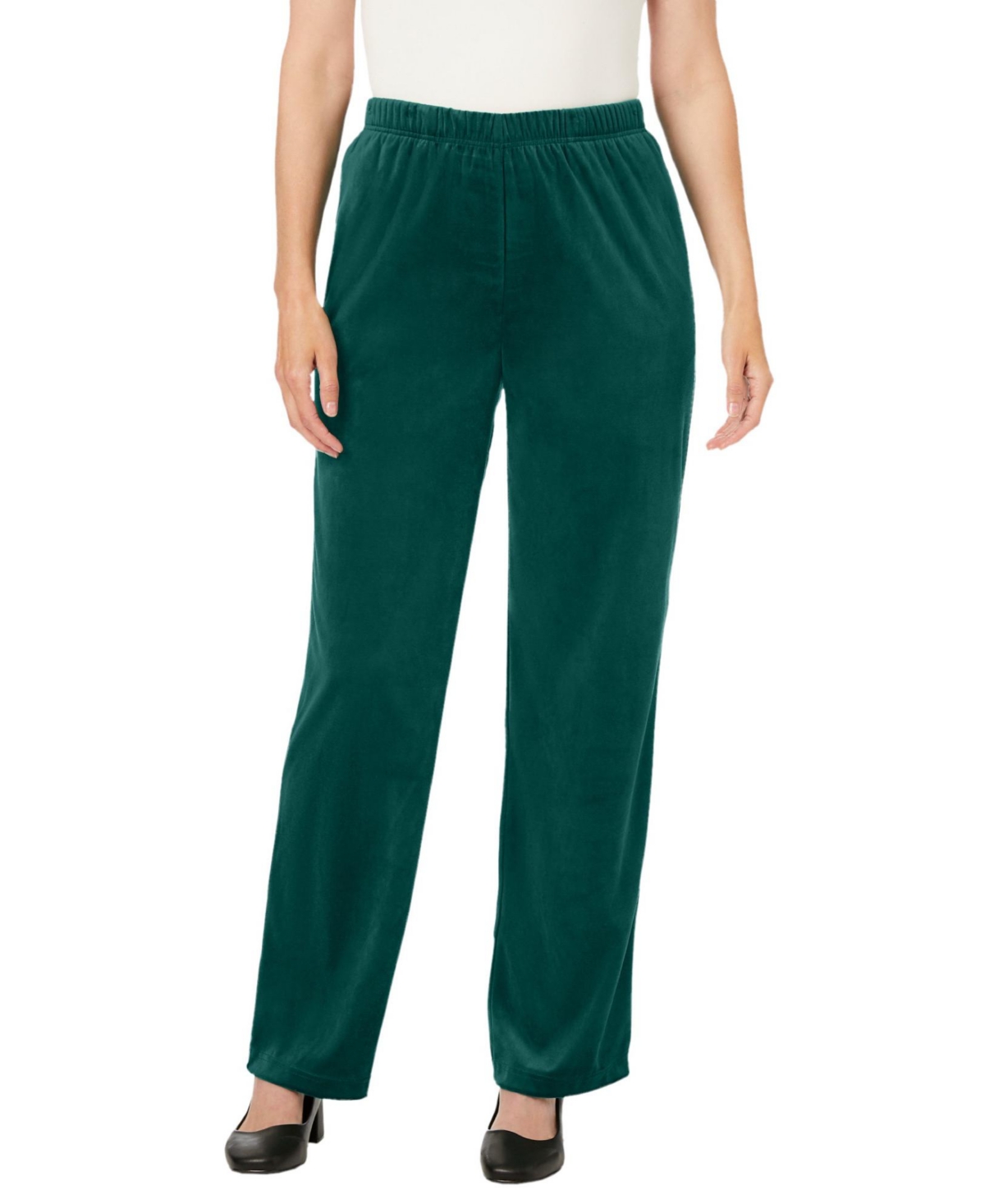 Click here for Woman Within Plus Size Within Wide-Leg Velour Pant... prices