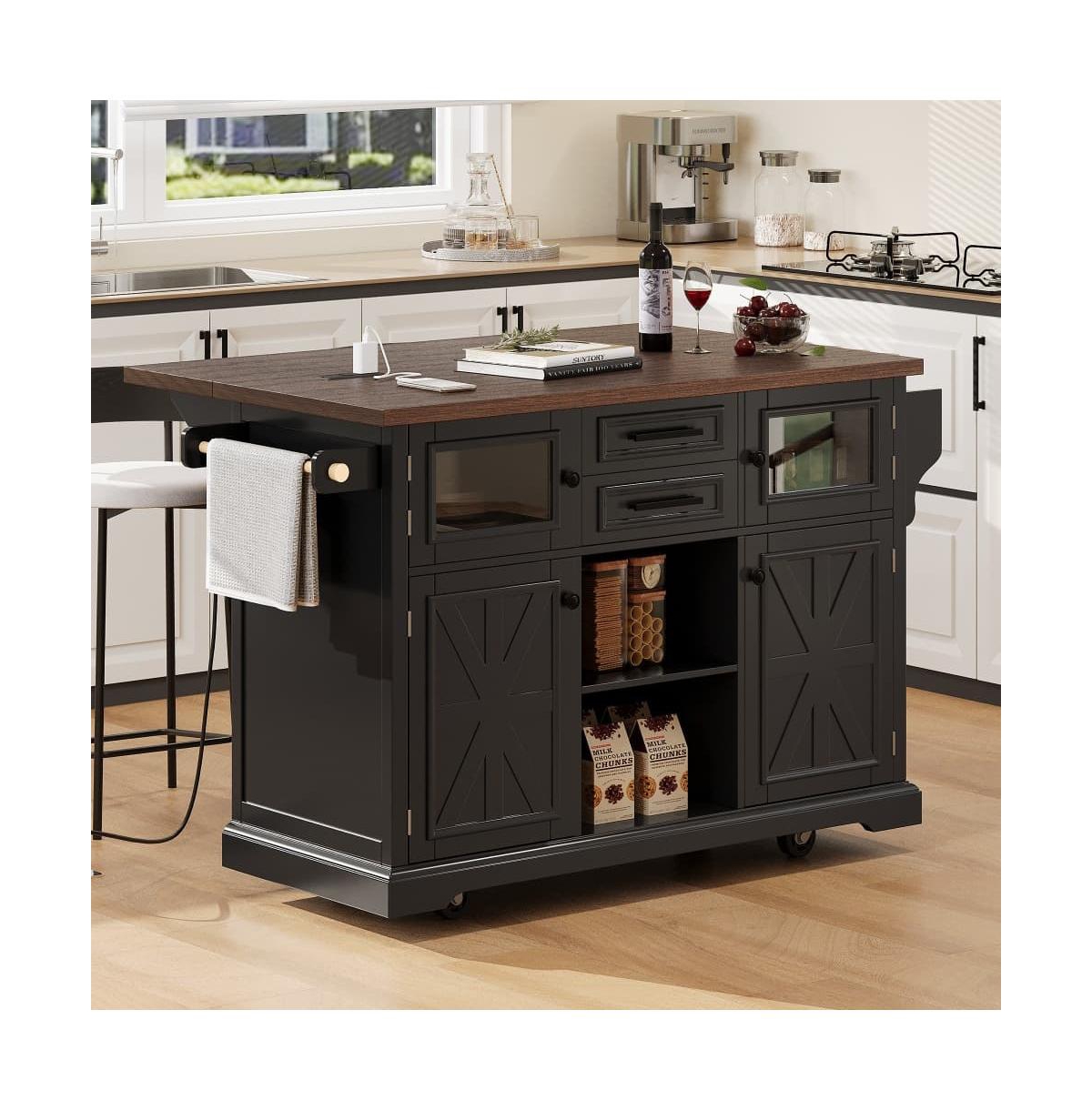 Click here for Maison Boucle 54.9 Rolling Kitchen Island with Dro... prices