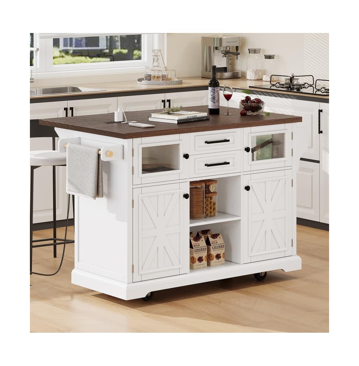 Click here for Maison Boucle 54.9 Rolling Kitchen Island with Dro... prices