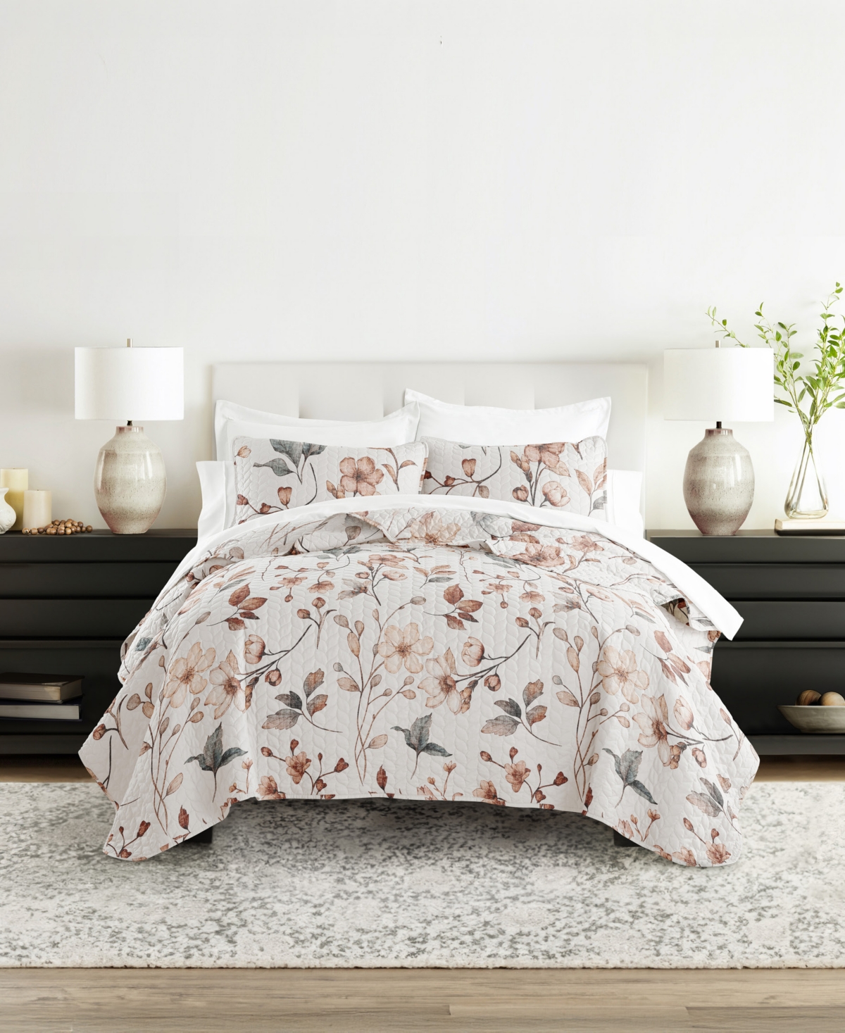 Click here for ienjoy Home Russet Floral Reversible 3-Pc. Quilt S... prices