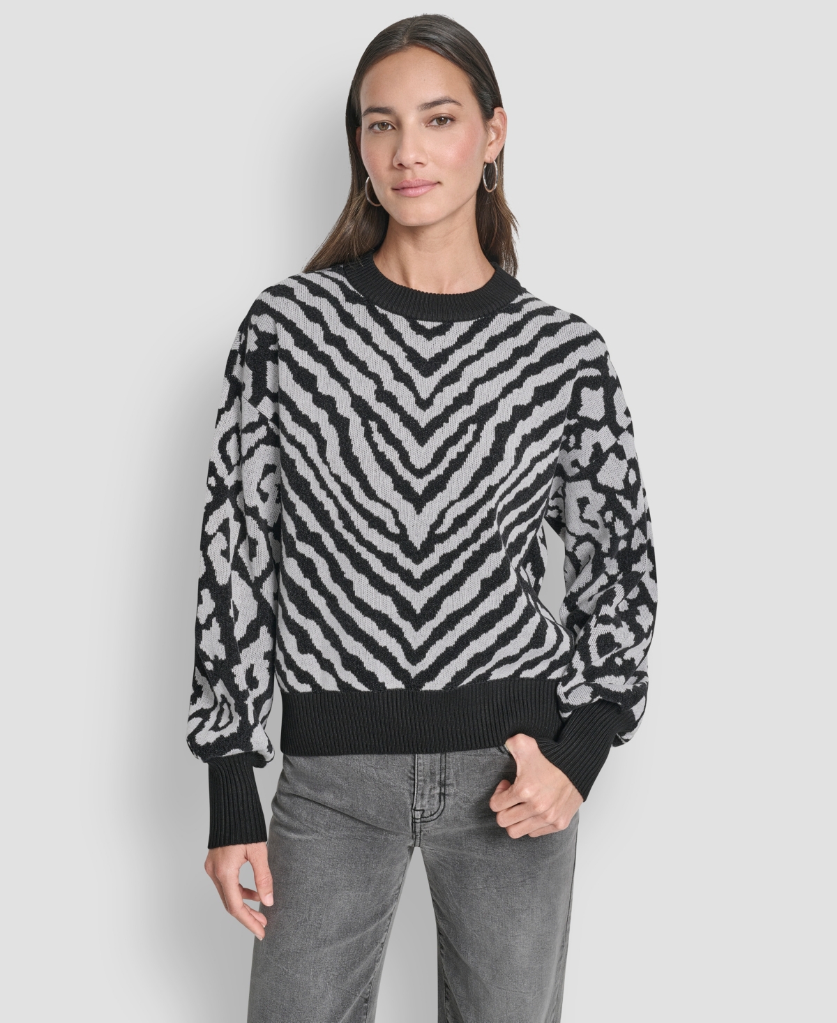 Click here for Dkny Womens Long Sleeve Crew Neck Sweater - Ivory/... prices