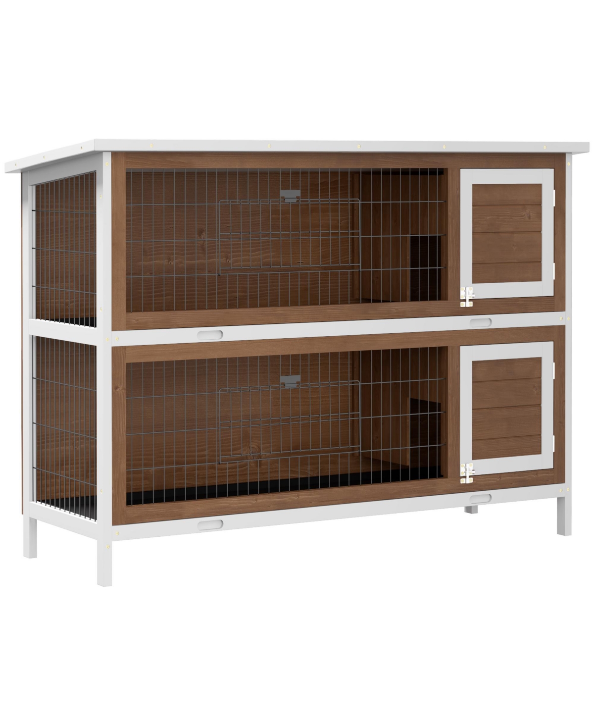 Click here for PawHut Wooden Bunny Cage w/ Dividers and Pull Out... prices