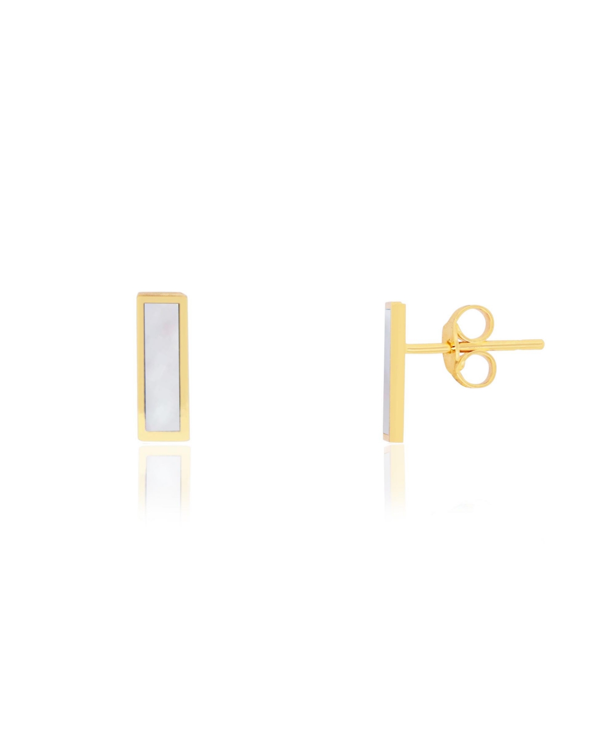 Click here for The Lovery Mother of Pearl Bar Stud Earrings 14K G... prices
