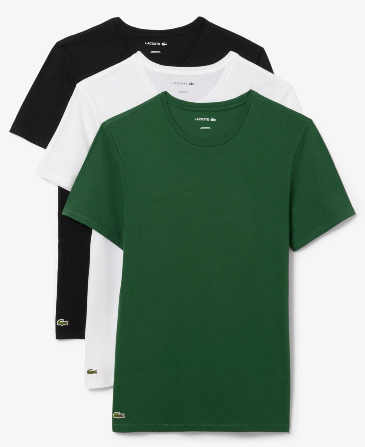 Click here for Lacoste Mens 3-Pack Slim Fit Crewneck T-Shirts - N... prices