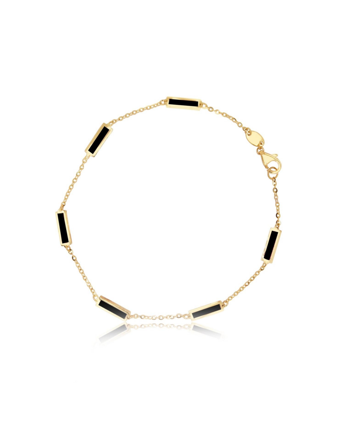 Click here for The Lovery Onyx Bar Chain Bracelet 14K Gold prices
