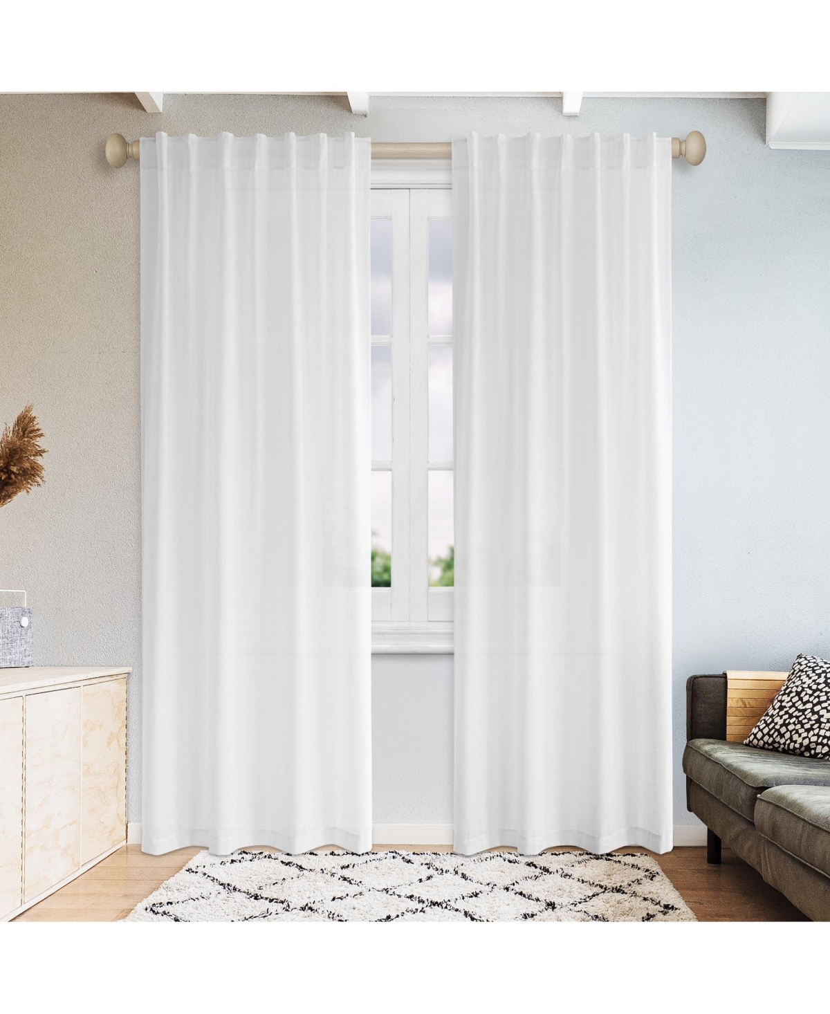 Click here for Awesome Home Linen Blend Light Filtering Curtains... prices