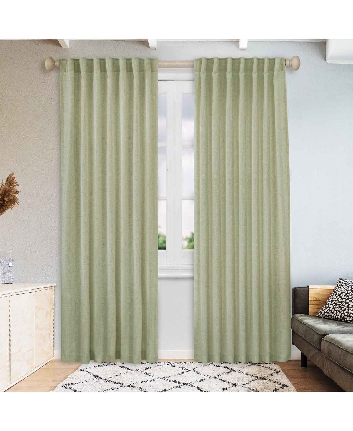 Click here for Awesome Home Linen Blend Light Filtering Curtains... prices
