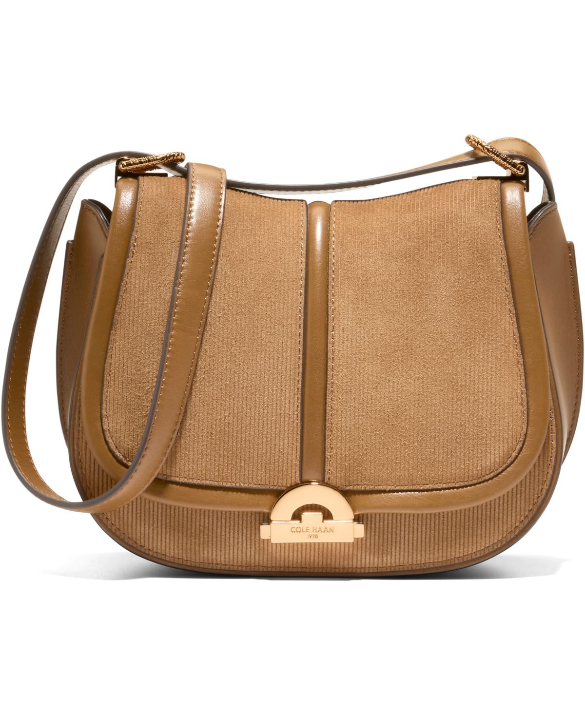 Click here for Cole Haan Celenea Mini Saddle Satchel Bag - Golden... prices