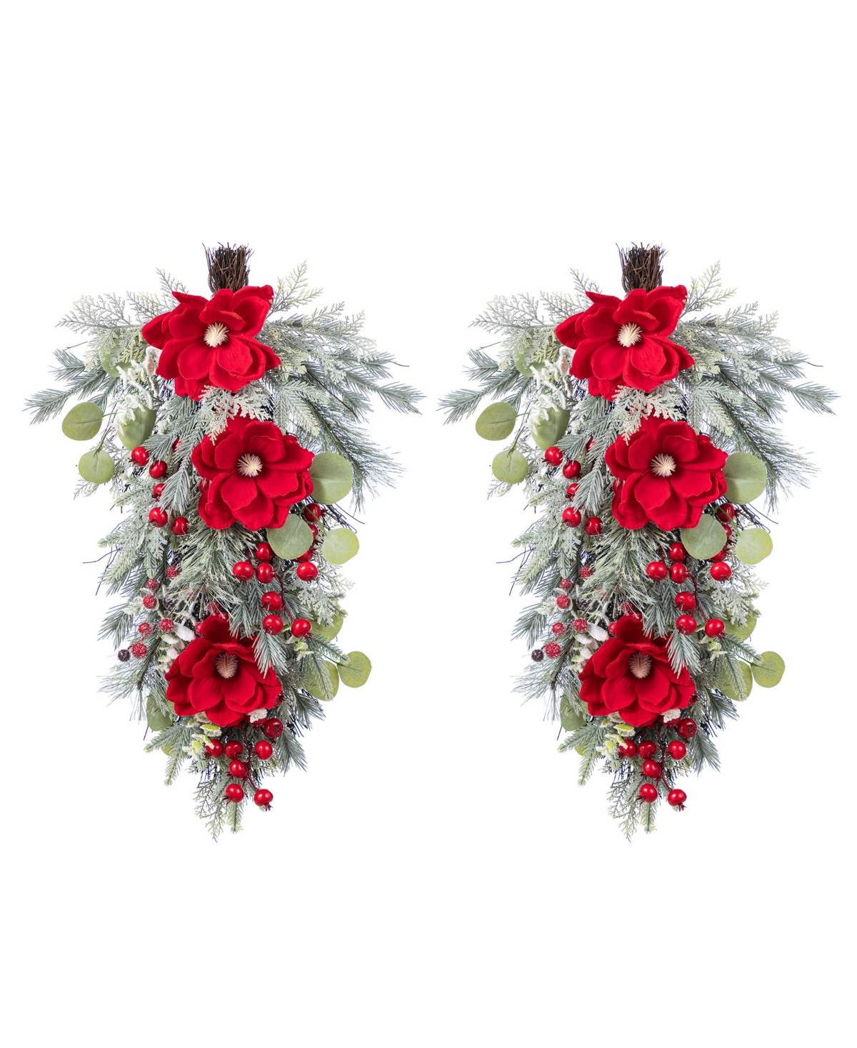 Click here for Glitzhome Christmas Mangnolia Berry Teardrops  Set... prices