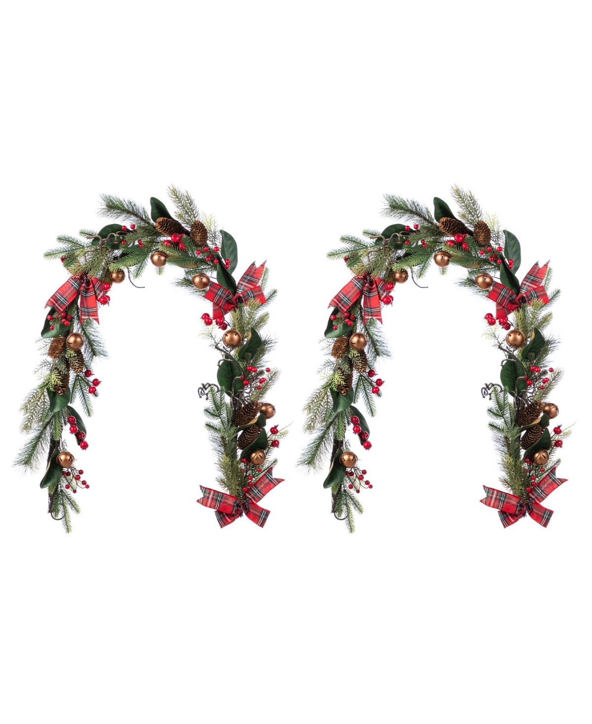 Click here for Glitzhome Christmas Bell Pinecone and Berry Bow Ga... prices