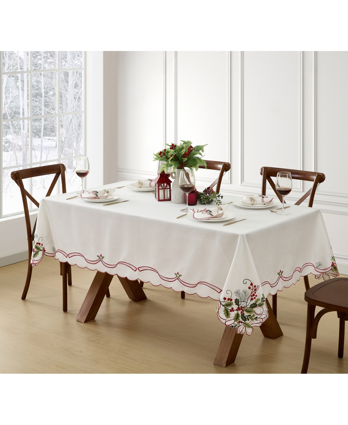 Click here for Elrene Holly Ribbon Embroidered Cutwork Fabric Tab... prices